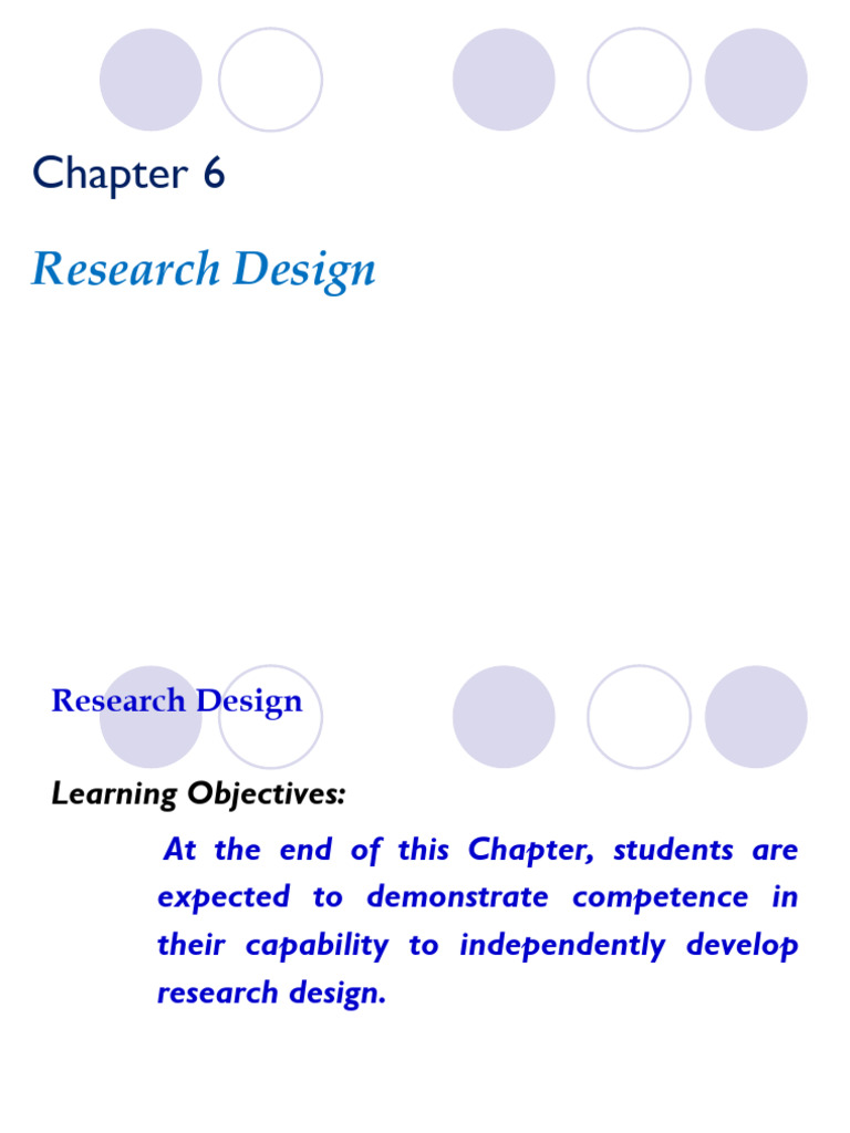 Chapter 6 Research Design Approach | PDF | Statistics | Data