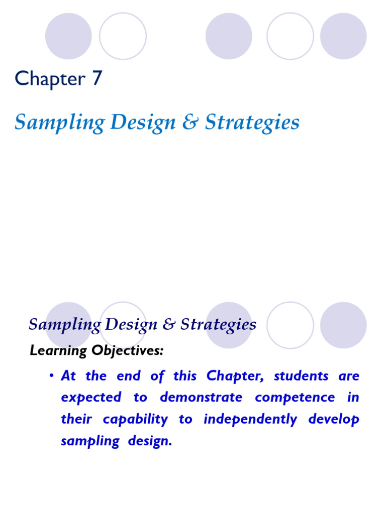 Chapter 7 Sampling Design & Strategies | PDF | Sampling (Statistics) | Observational Error