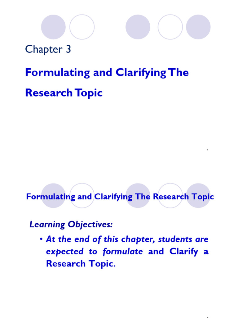 Chapter 3 Formulating Research Topics | PDF | Hypothesis | Causality