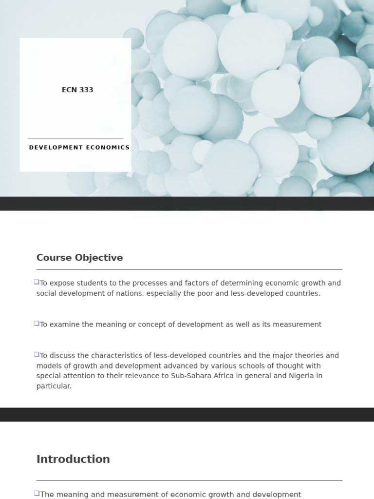 Ecn 333 - Development Economics | PDF | Sustainability | Sustainable ...