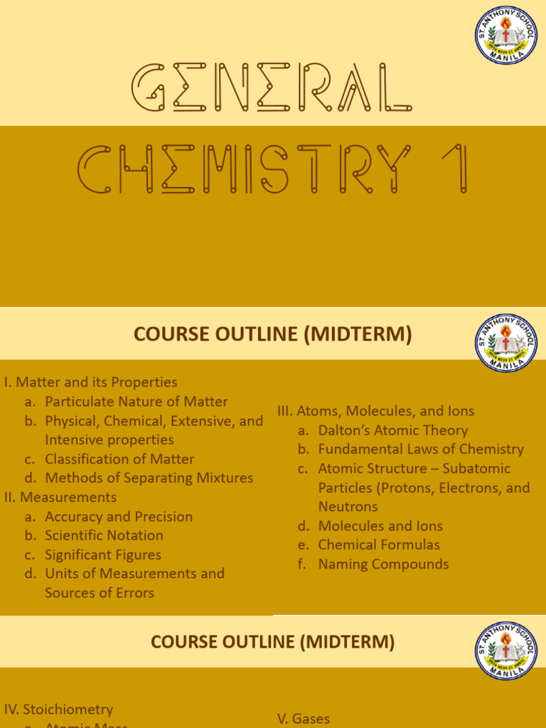 W1-GENCHEM1-LESSON-1 | PDF | Mixture | Matter