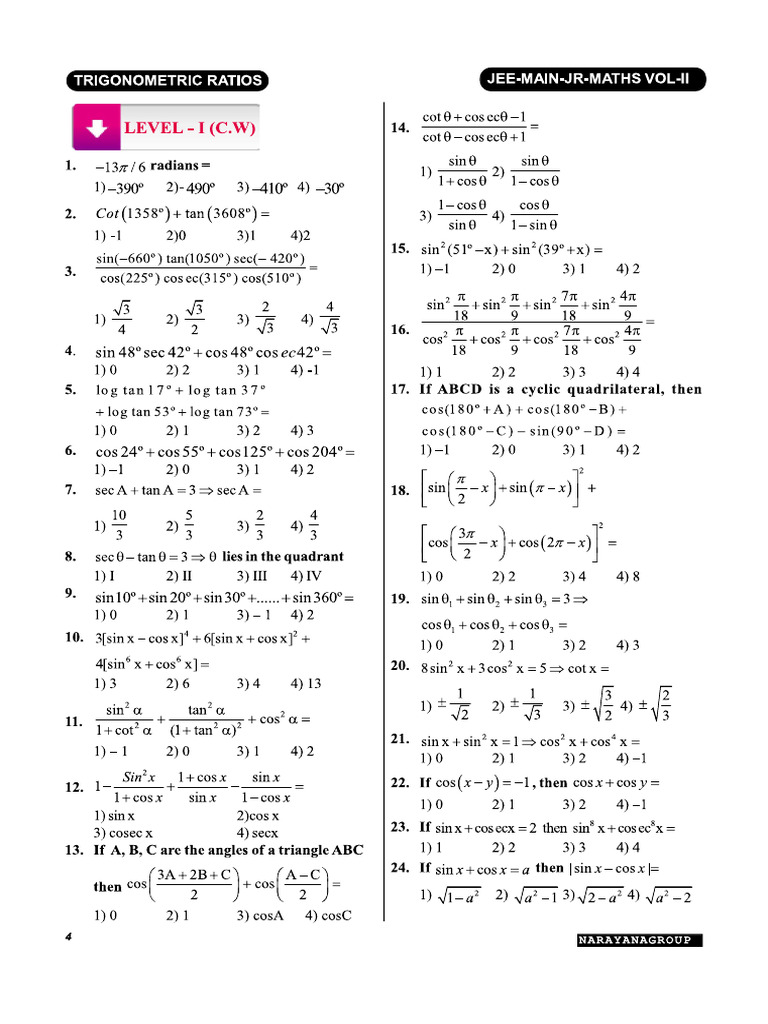 Trigonometry Assignment | PDF