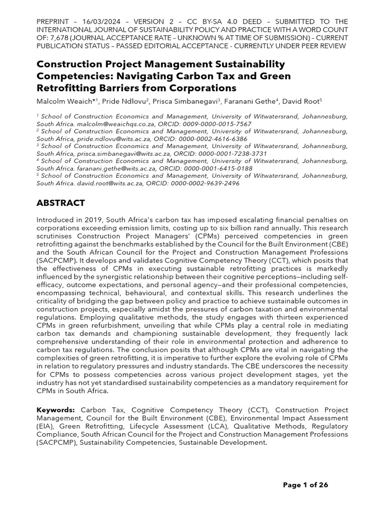 Cognitive+Competency+Theory+(CCT)_Weaich+Malcolm+-+Preprint | PDF | Sustainability | Self Efficacy