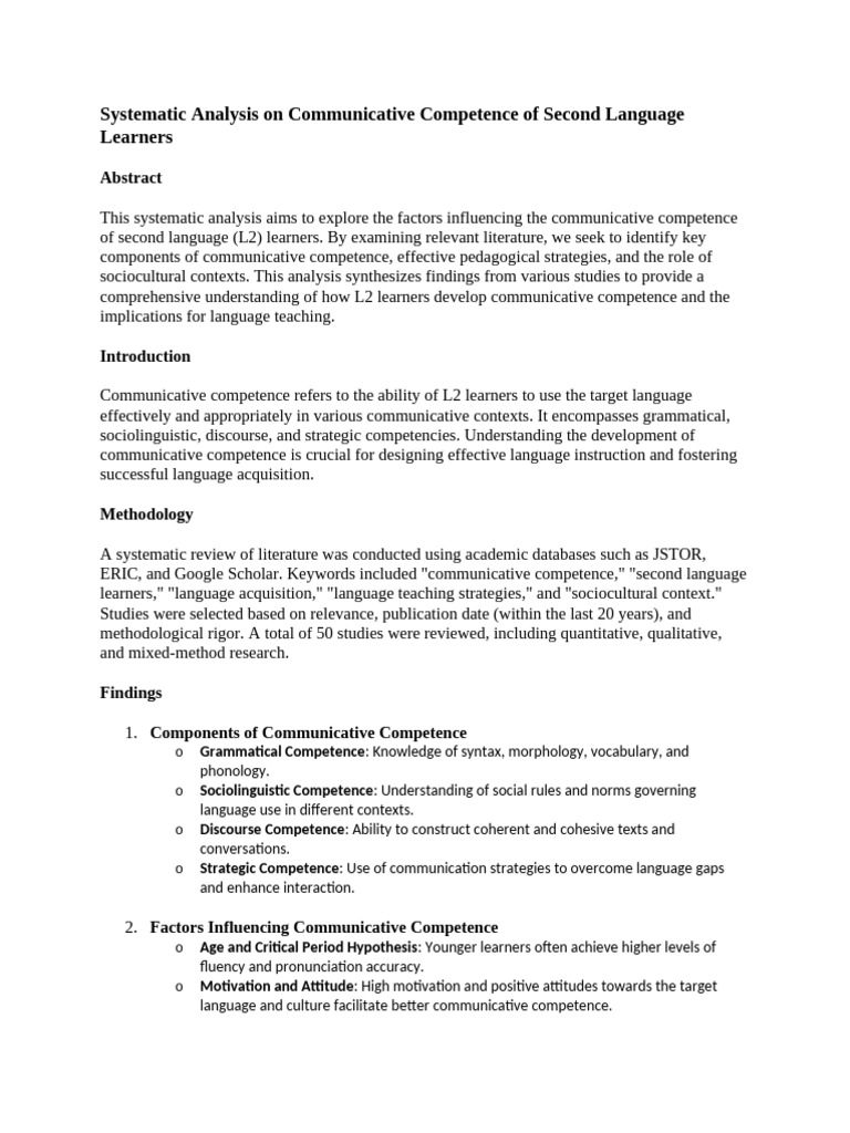 Structured Overview | PDF | Second Language Acquisition | Second Language