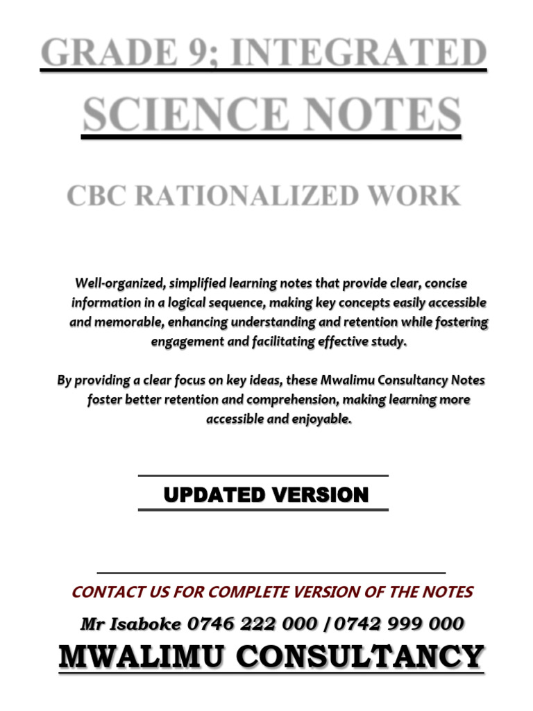 Grade 9 Integrated Science Notes SP | PDF | Leaf | Alloy