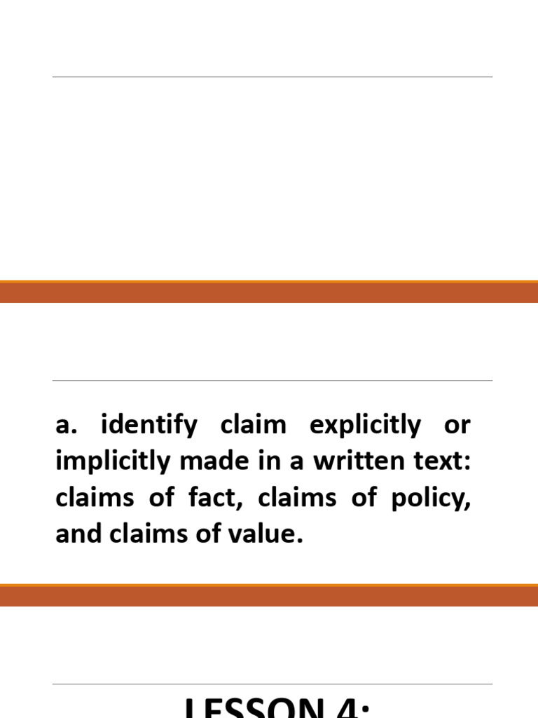 Reading Writing Quarter 1 Lesson 4 | PDF | Evidence | Argument