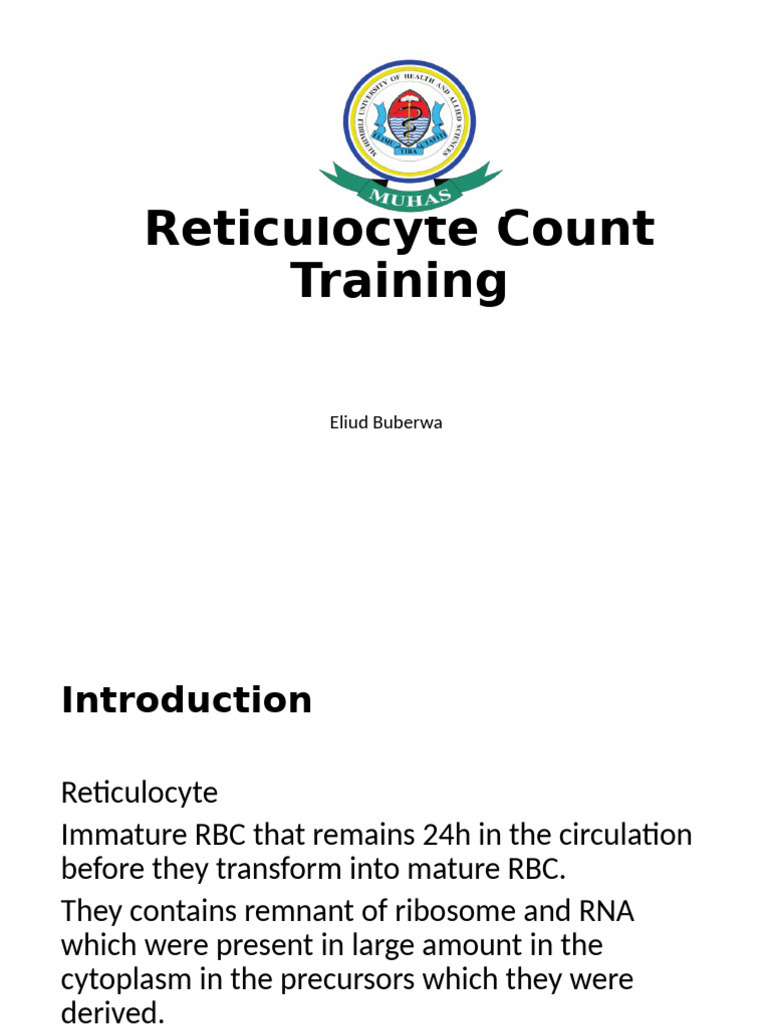 Reticulocyte Counting | PDF | Staining | Red Blood Cell