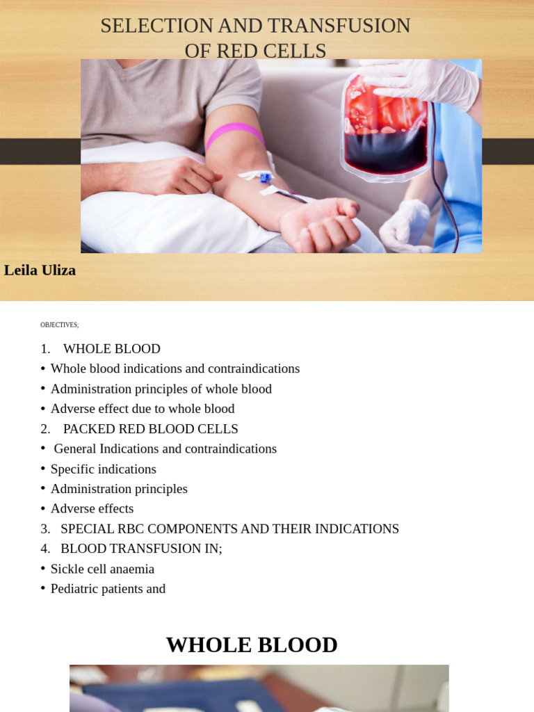 Selection and Transfusion of Red Cells | PDF | Blood Transfusion | Blood