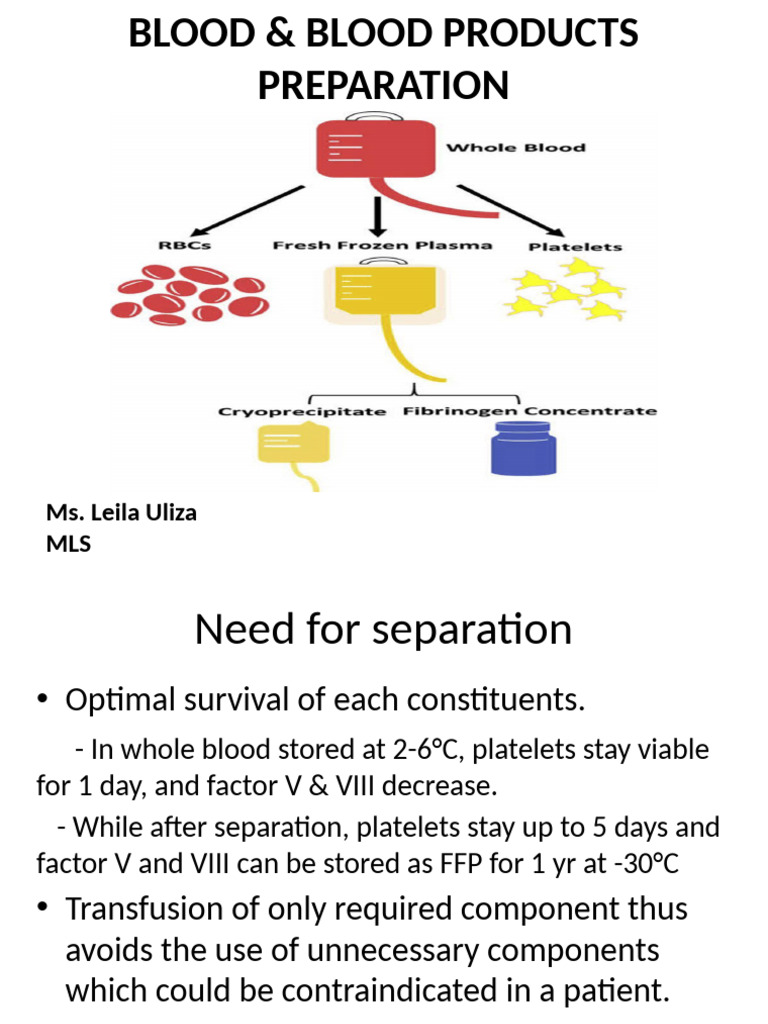 Blood Products Prep | PDF