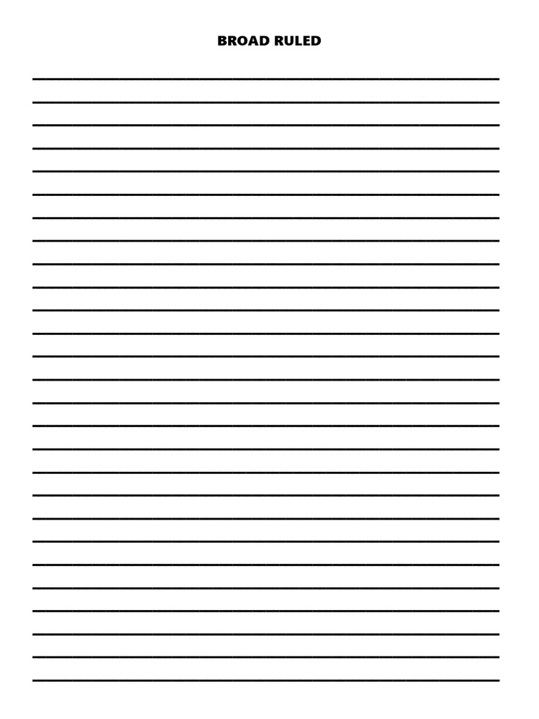 Broad Ruled Notebook | PDF