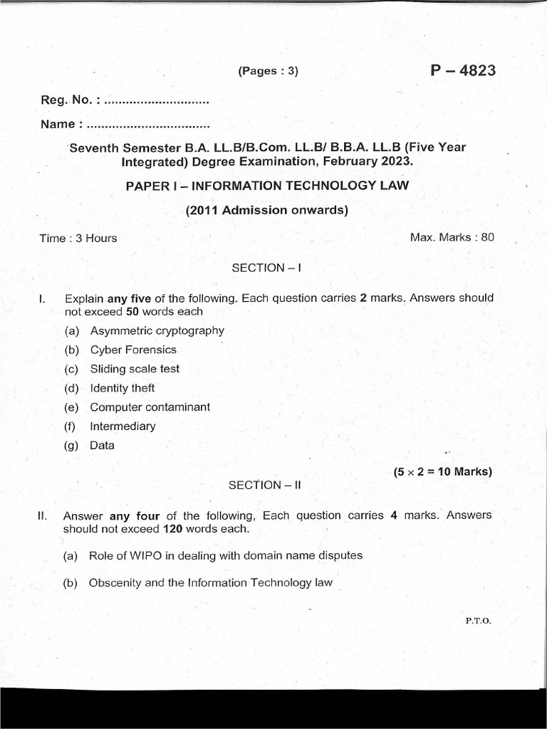 Information - Technology QUESTION PAPER | PDF