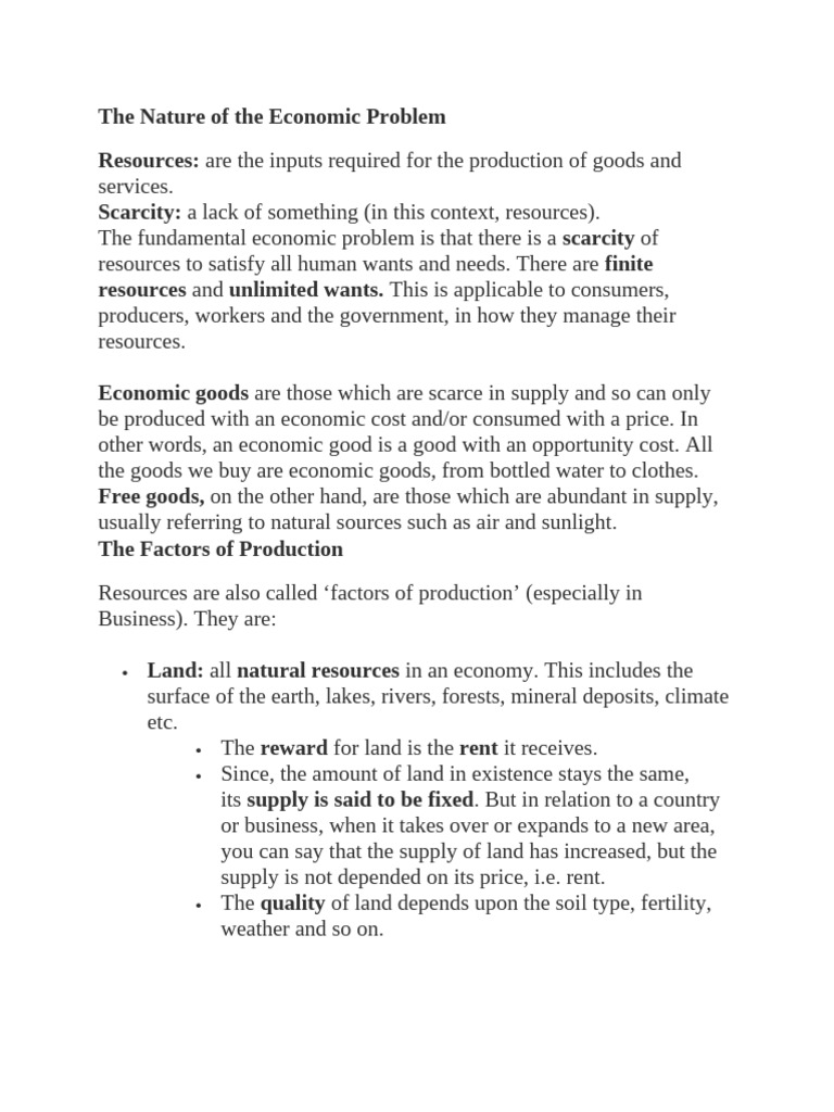 Understanding Economic Scarcity | PDF | Price Elasticity Of Demand ...