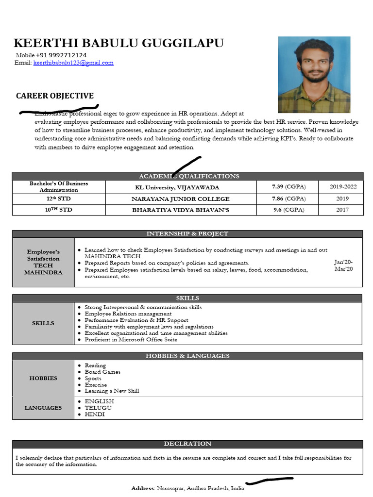 Keerthi Resume24 (1) - Signed | PDF | Employee Retention | Business