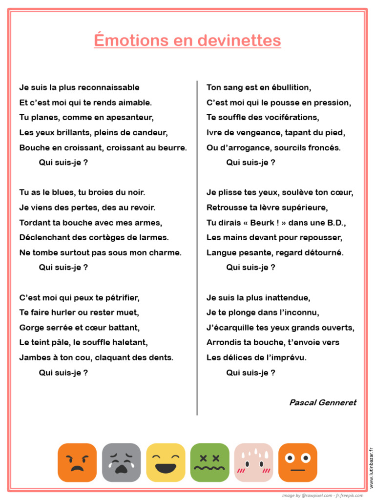 Poésie des émotions en devinettes | PDF