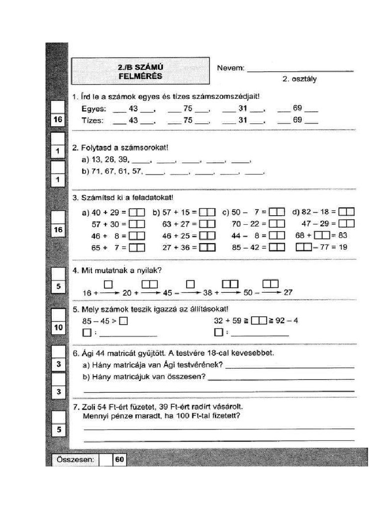 matek felmérő_2 | PDF