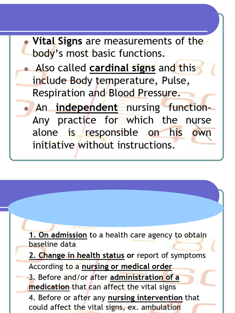 Vital Signs Temperature Concepts and Implementation Lower Version 1 ...