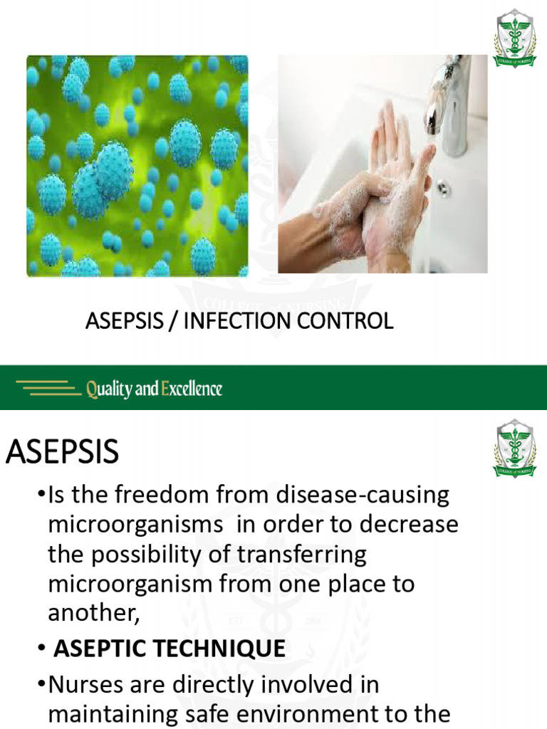 Asepsis and Infection Control Overview | PDF | Infection ...