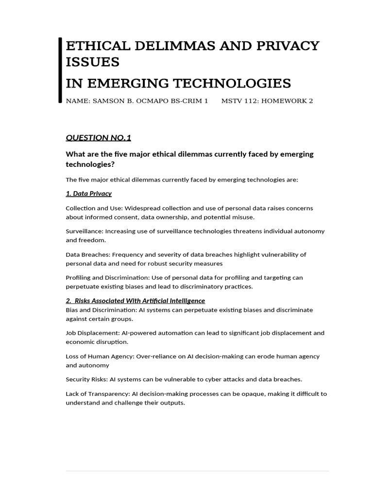 ETHICAL DILEMMAS | PDF | Artificial Intelligence | Intelligence (AI ...