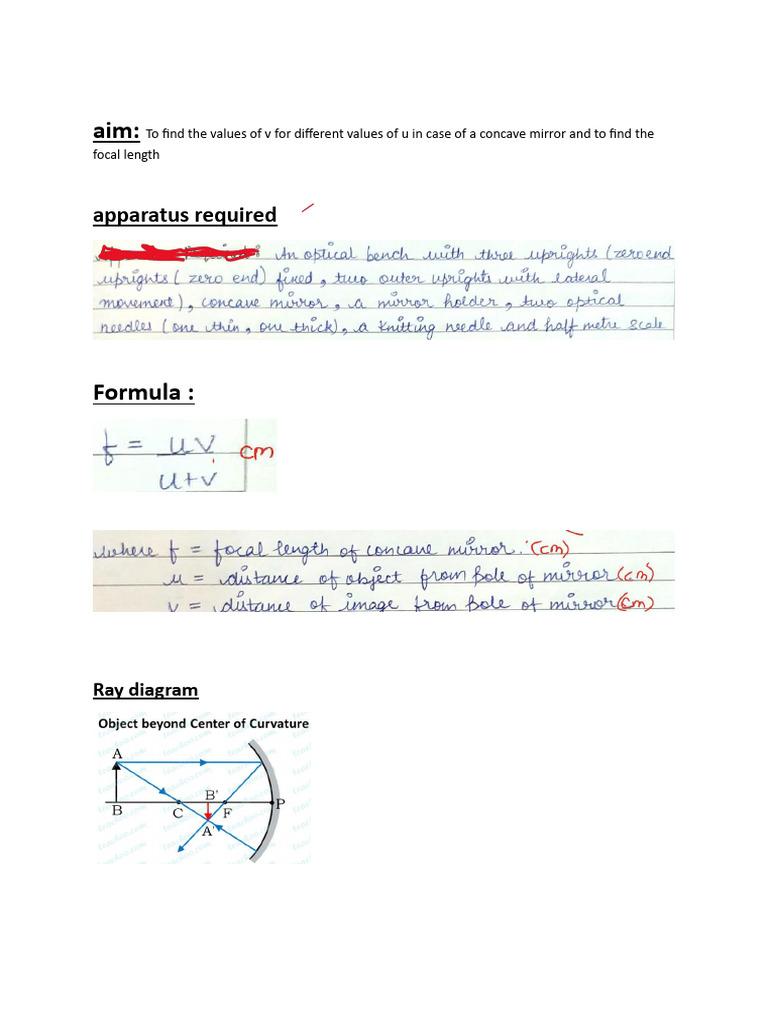 Concave Mirror | PDF