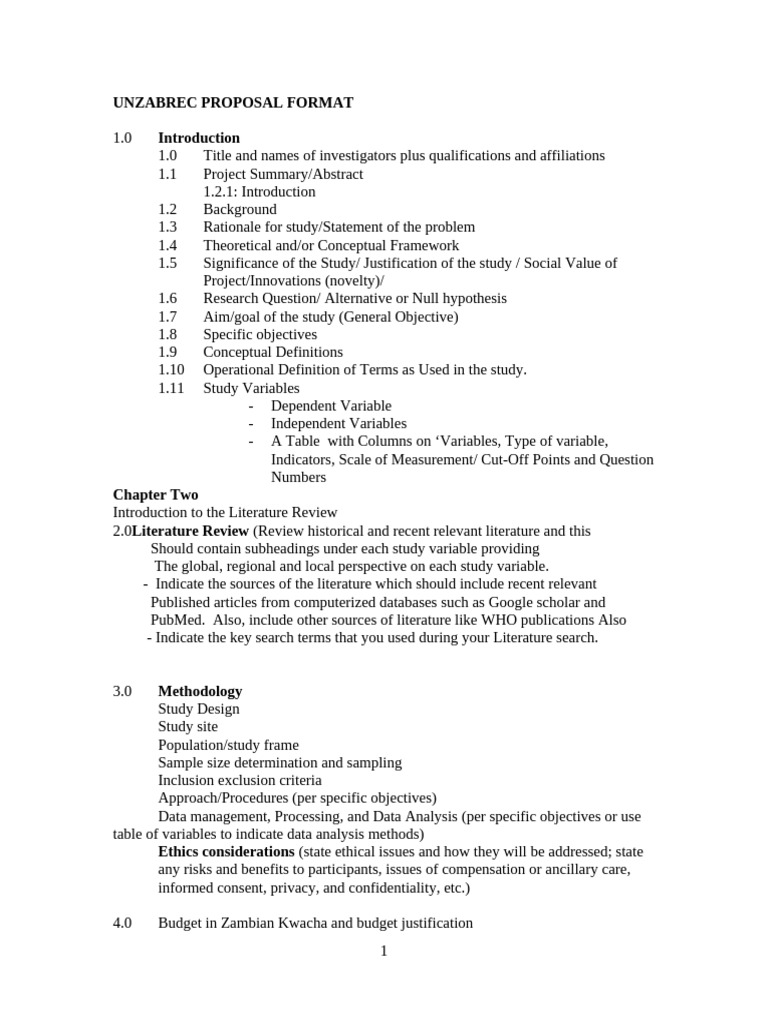 Unzabrec Proposal Format | PDF | Methodology | Science
