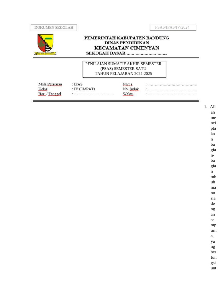 Ipas Semester 1 | PDF