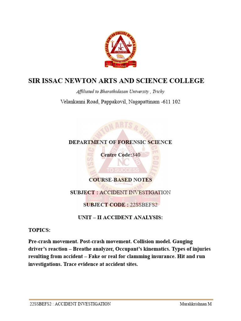 Accident Investigation Unit 2 | PDF | Traffic Collision | Collision