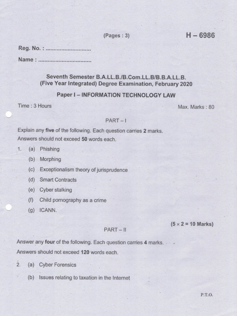 It Question Paper | PDF