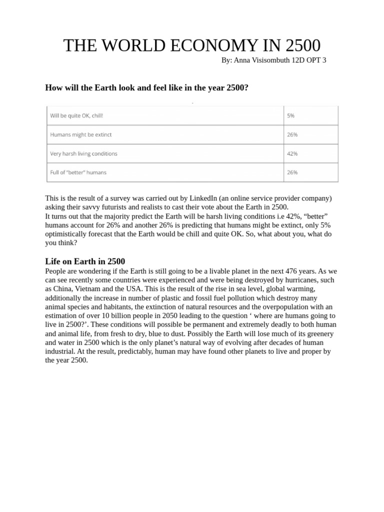 The World Economy in 2500 | PDF | Earth | Artificial Intelligence