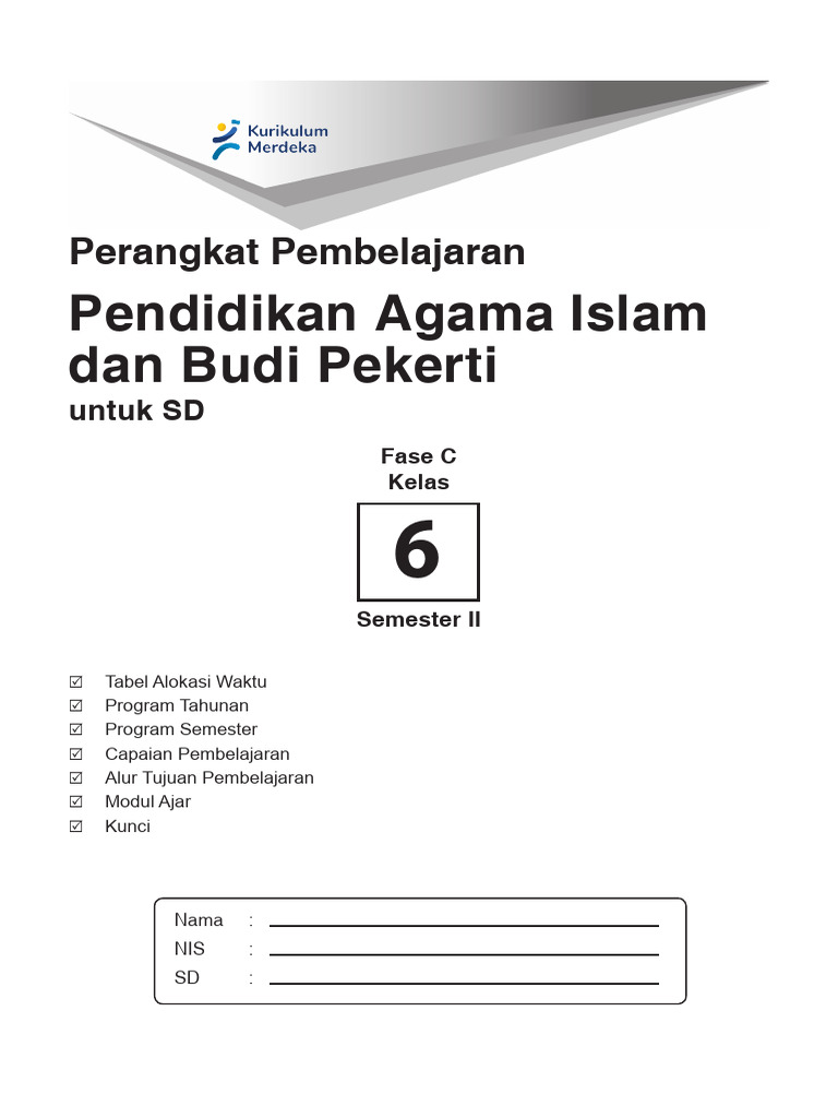 Pb Paibp Sd Kelas 6 Smt 2 Cet x Km (Ti) Rev | PDF