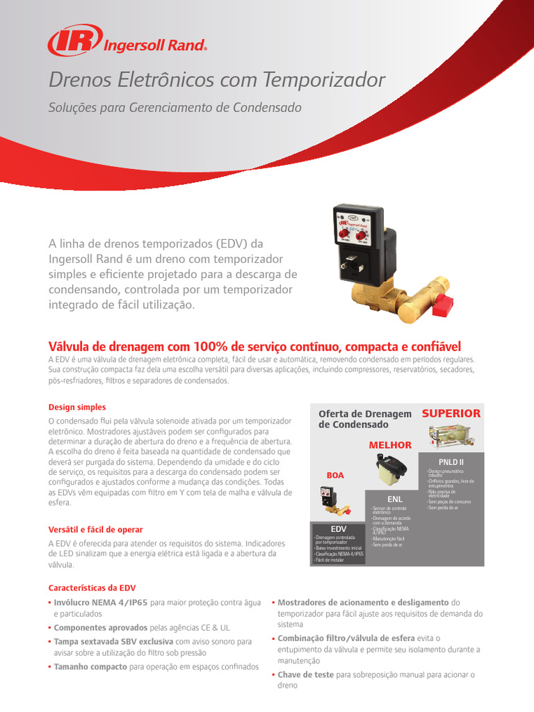 Catálogo Drenos Eletrônicos EDV | PDF | Válvula | Eletrônicos