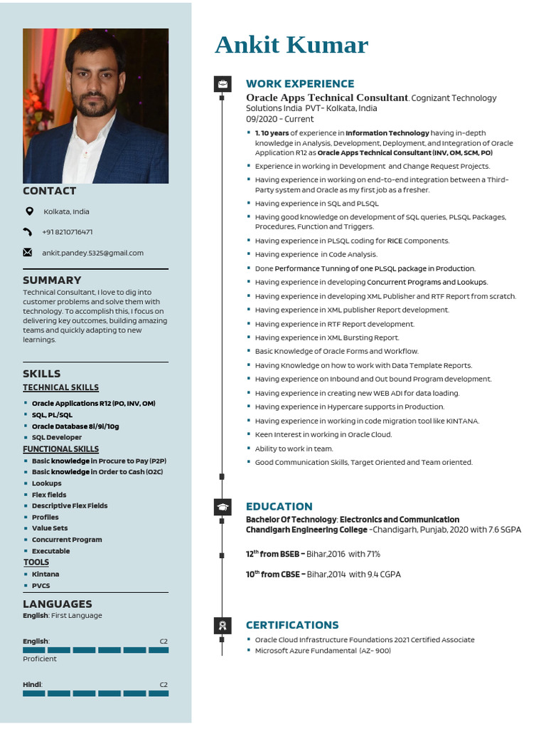 Oracle Apps Technical Consultant Profile | PDF | Pl/Sql | Computing