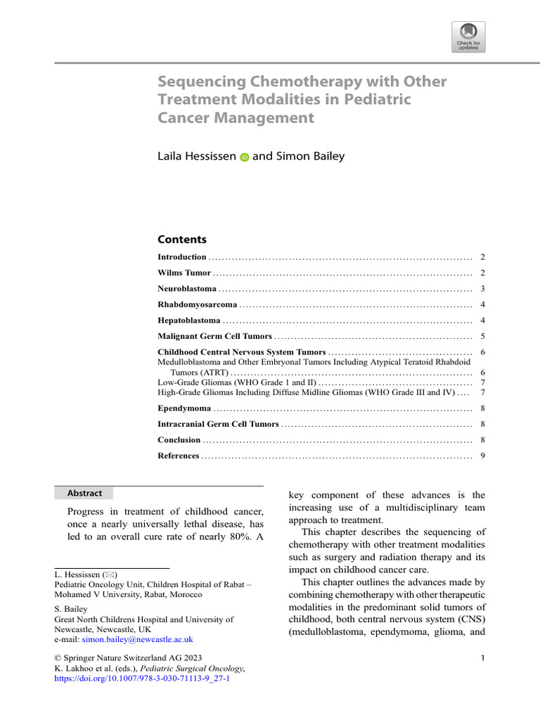CHIRURGIE Sequencing Chemotherapy with Other Treatment Modalities | PDF ...