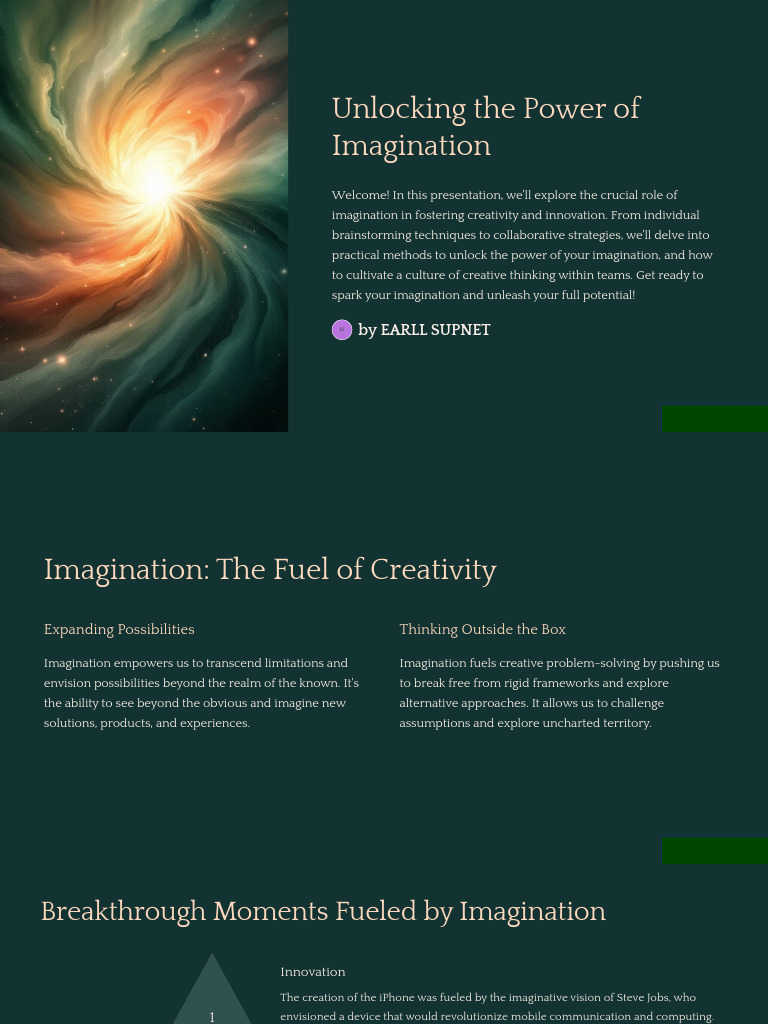 Unlocking Imagination for Creativity | PDF | Brainstorming | Creativity