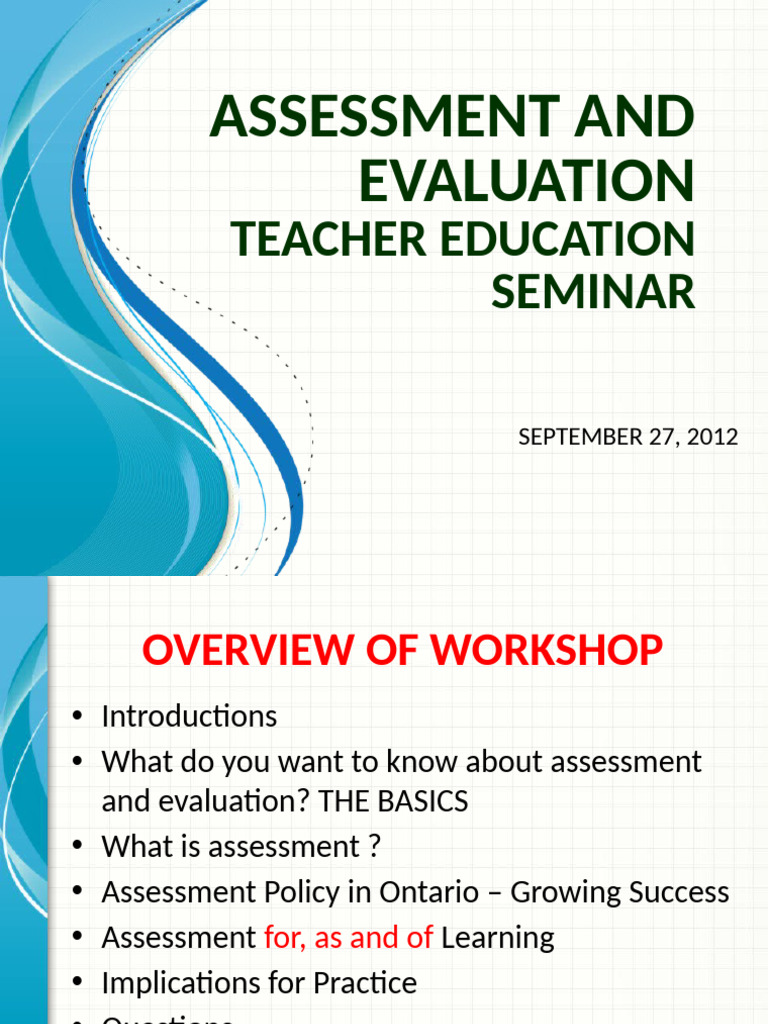 Assessment and Evaluation | PDF | Educational Assessment | Cognition