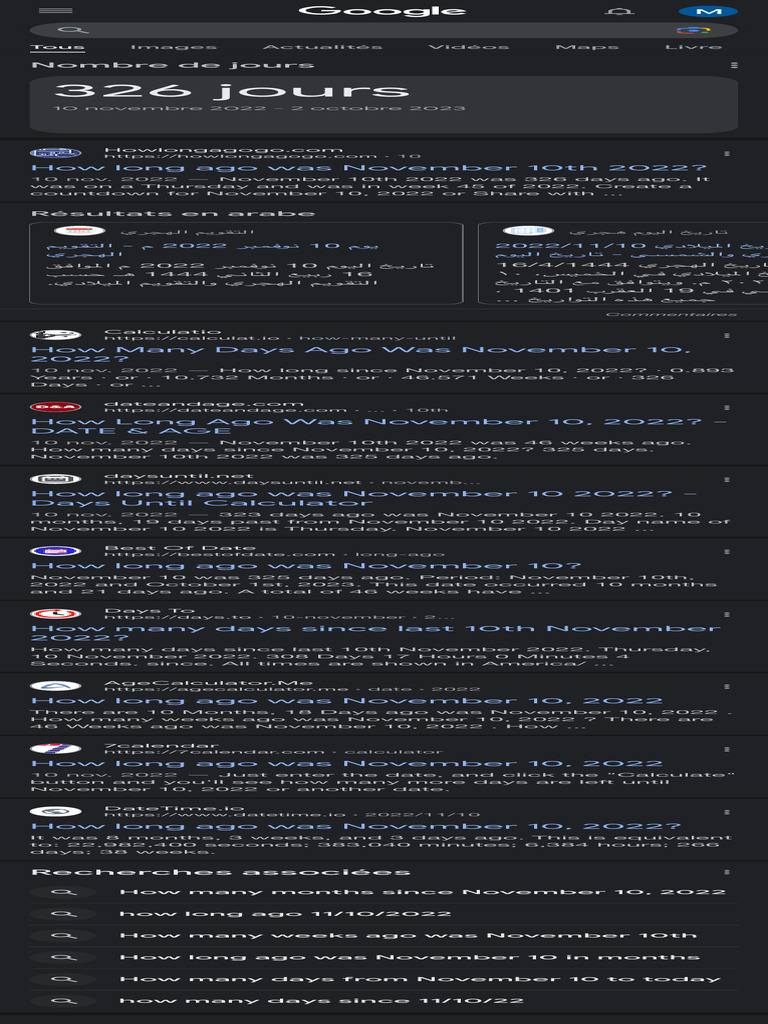 Days Since November 10, 2022 | PDF