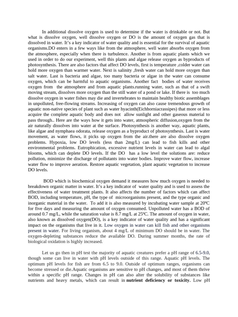 Water Quality Indicators Explained | PDF | Water | Water Quality