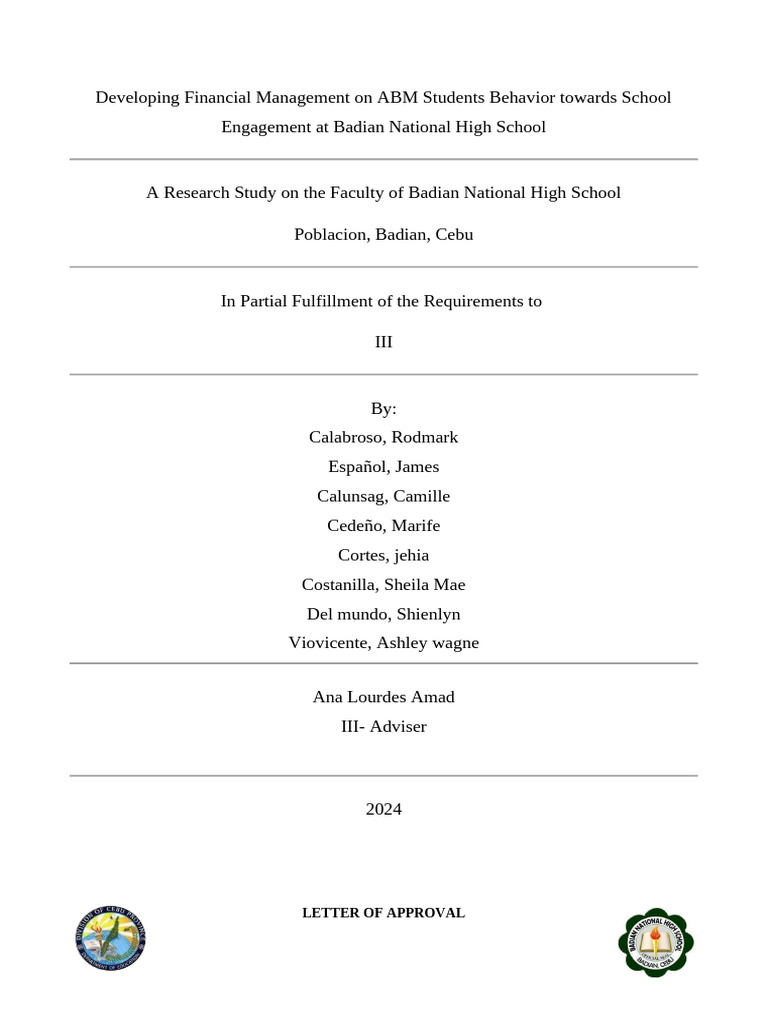 Financial Management Impact on ABM Students | PDF | Money | Expense