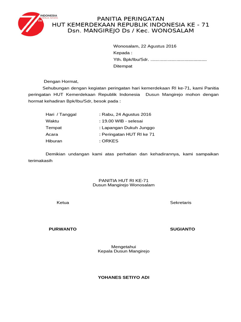 Undangan Agustusan 2 | PDF