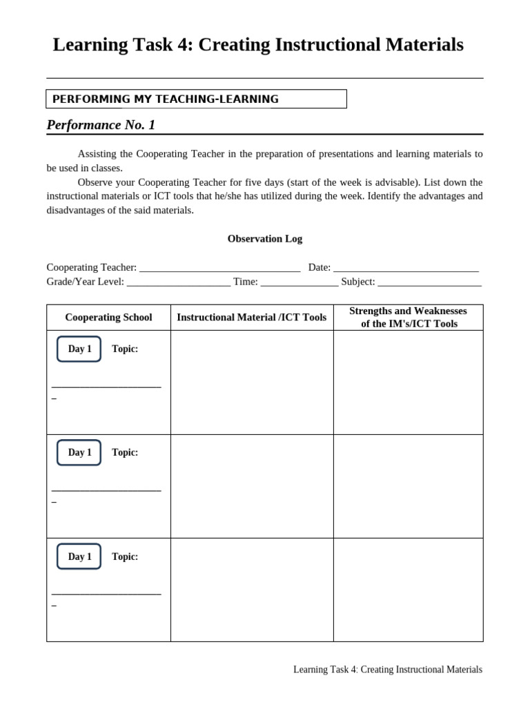 Learning-Task-4_Creating-Instructional-Materials | PDF | Educational Technology | Learning