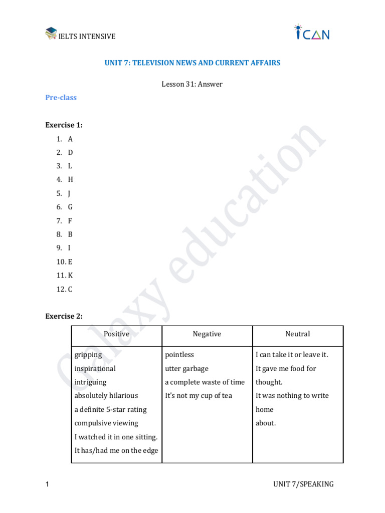 Lesson 31 - Key | PDF