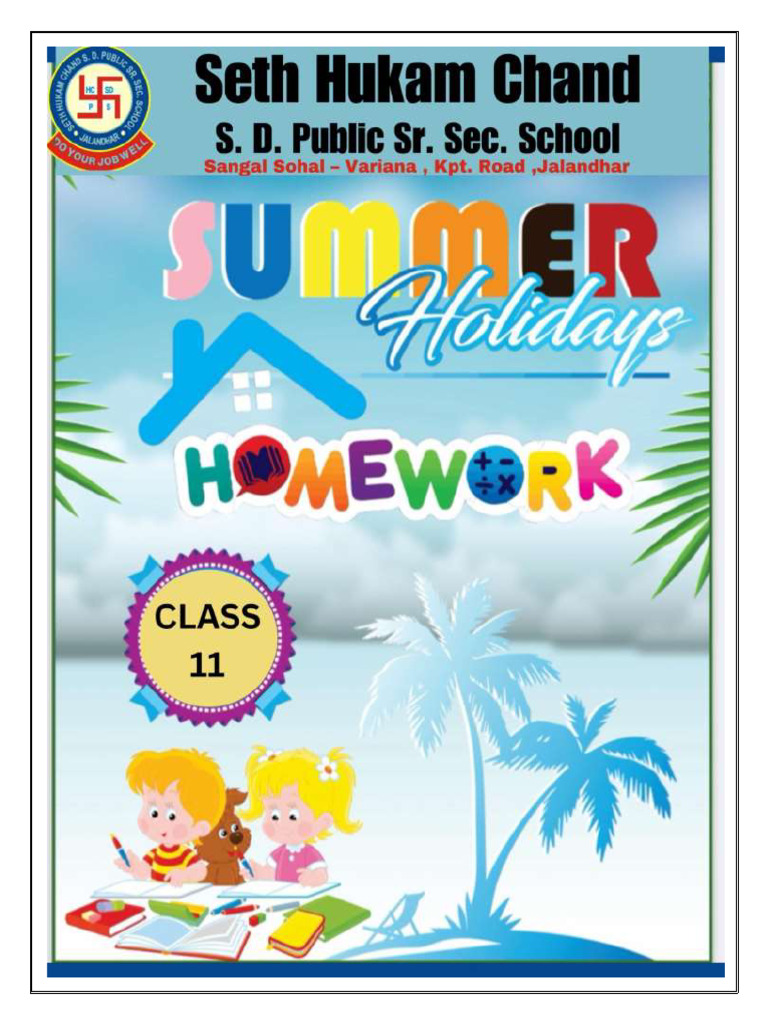 XI Commerce Holiday Homework 2024-25 | PDF
