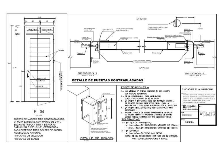 Detalle de Puertas Contraplacadas | PDF | Madera | Carpintería