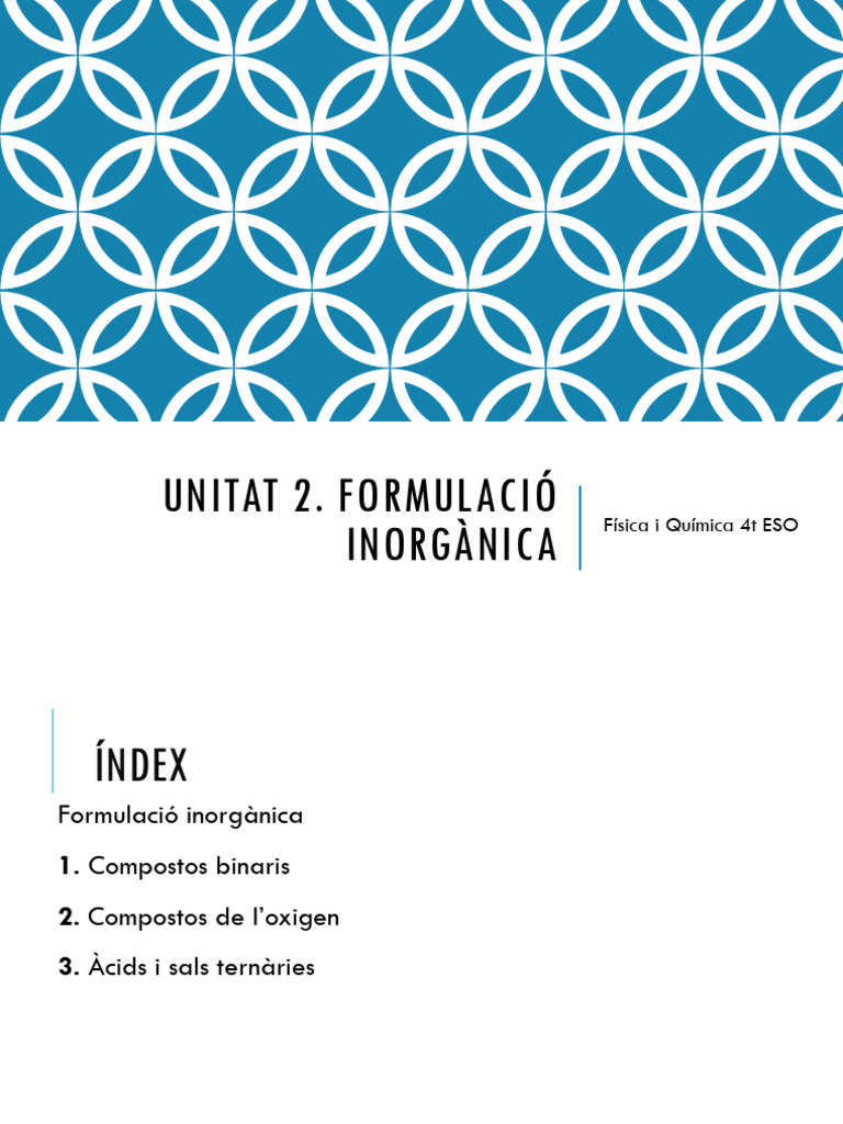 Unitat 2. Formulació Inorgpanica | PDF