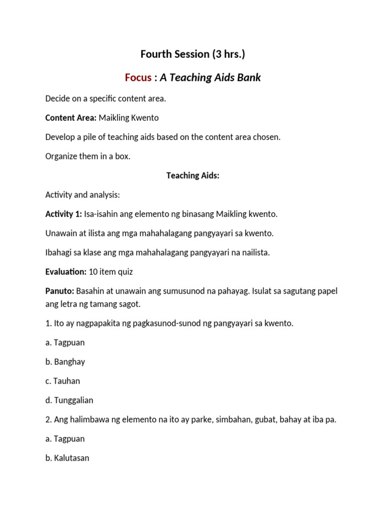 Teaching Aids | PDF