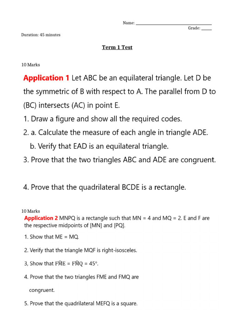 Grade 8 Test | PDF