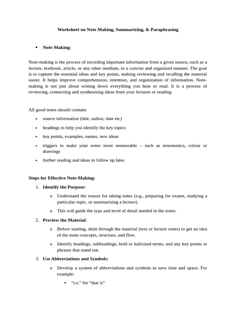 Note Making Pdf Plagiarism Information