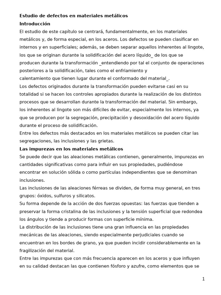 37 Estudio de Defectos en Materiales Metálicos | PDF | Acero | Aleación