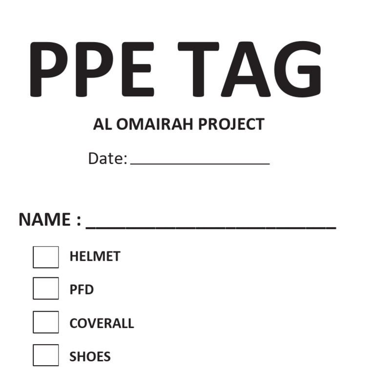 PPE Tags | PDF