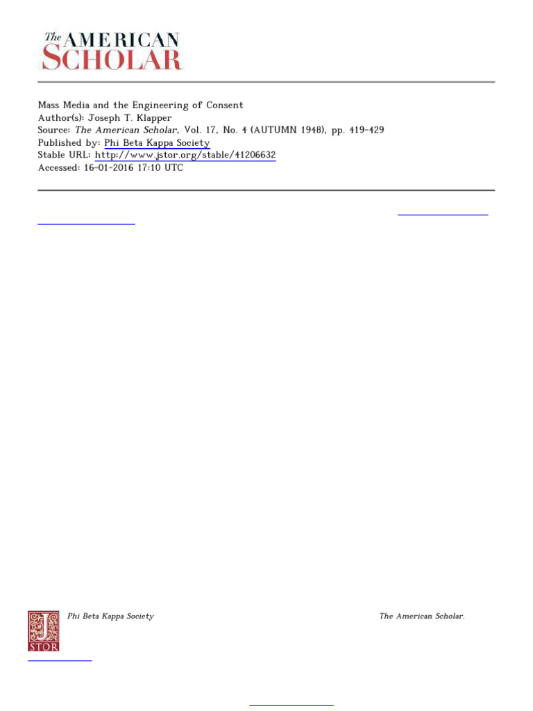 Mass Media and The Engineering of Consent | PDF