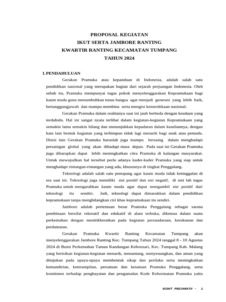 Proposal Jambore Ranting 2024 (BLM Fix) | PDF